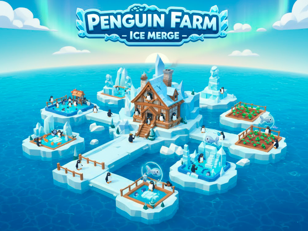 Penguin Farm - Ice Merge 🕹️ 在 SGameS 在线玩