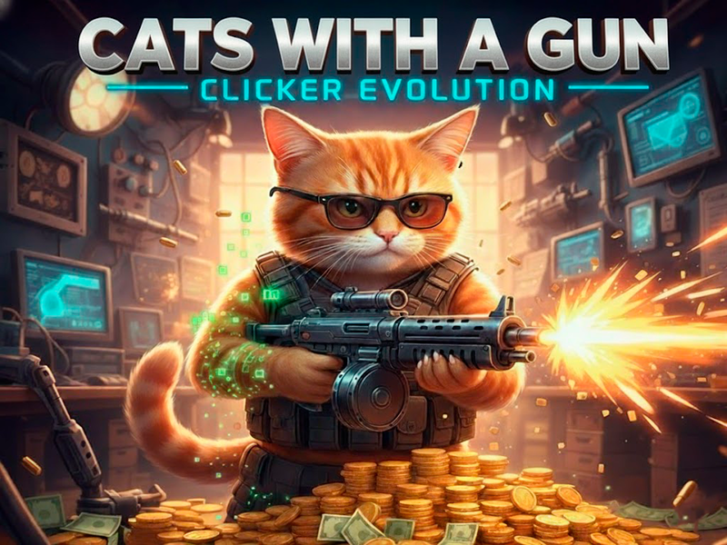 Cats with a Gun Clicker Evolution 🕹️ 在 SGameS 在线玩